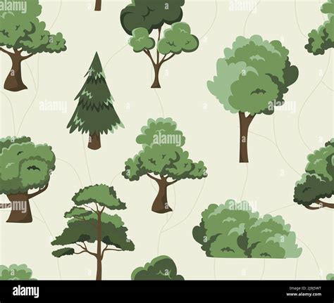 Trees Seamless Pattern Stock Vector Image Art Alamy