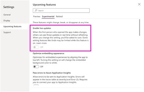 Powerapps Live Updates Experimental Feature