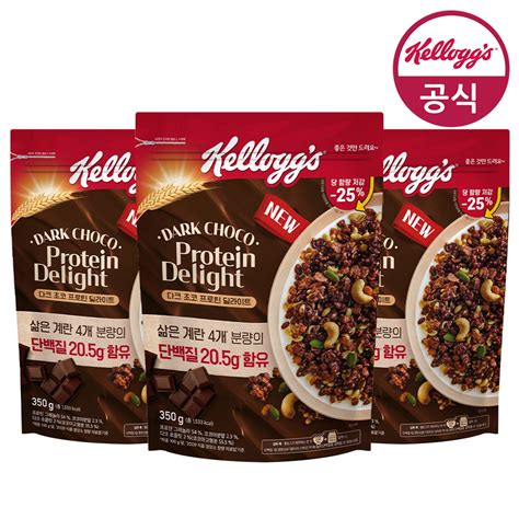 켈로그 시리얼 다크초코 프로틴 그래놀라 딜라이트 350g X 3개 홈플러스 택배배송