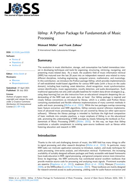 pdf libfmp a python package for fundamentals of music processing