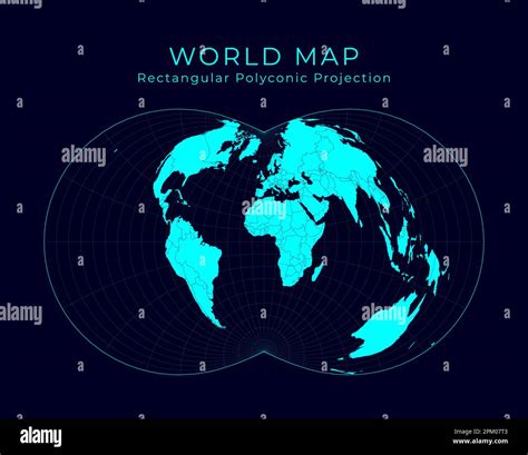 Map Of The World Rectangular War Office Polyconic Projection