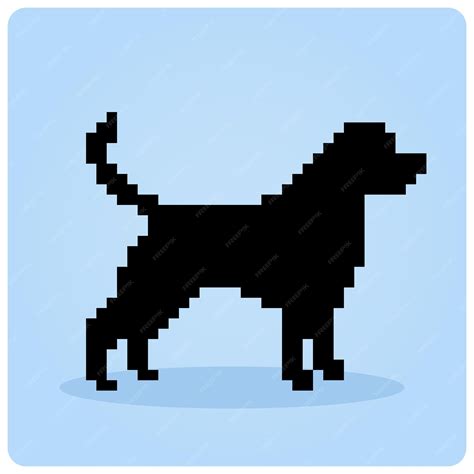 Silhouette De Chien 8 Bits Pixels Pixels Danimaux Pour Les Jeux D