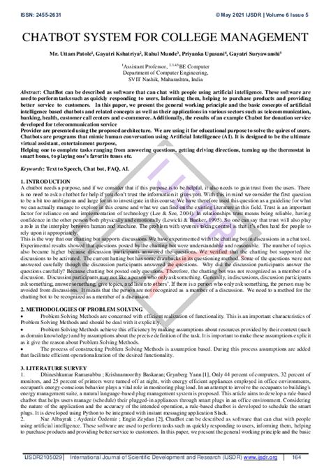 Pdf Chatbot System For College Management Rahul Munde