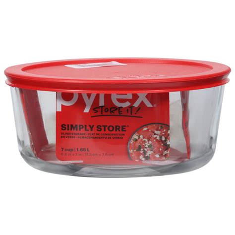 Save On Pyrex Glass Storage Container Round With Red Lid Order Online