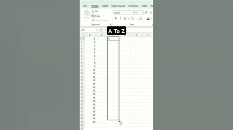 A To Z Short Trick Excel Exceltricks Exceltips Shorts Youtube