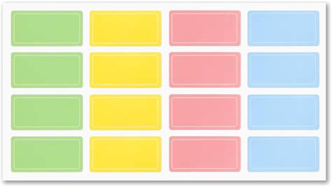 防水 名前シール 【小 15cm×3cm】 お名前シール ネームシール 四角 シール 名前 カラフル 【1シート16枚×10シート入り】x