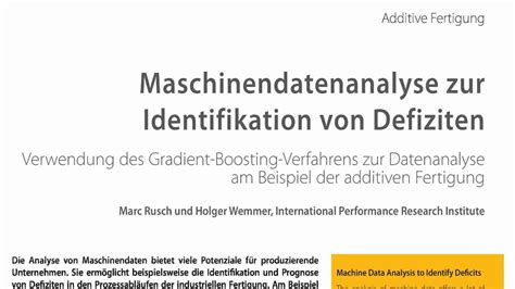 Machine Data Analysis To Identify Deficits Industry 4 0 Science