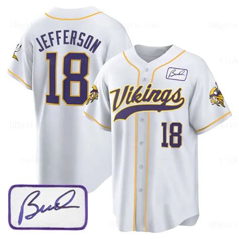 Vikings Baseball Jersey Mens Purple Polyester Breathable Short
