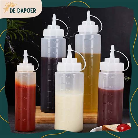 Jual Botol Sambal Kecap Mayonaise Plastik Botol Isi Ulang Dengan Angka Garis Putih Shopee