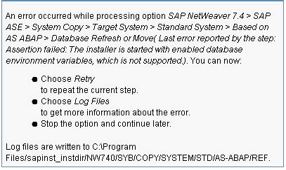 Solved System Refresh With Backup Restore Method On Ase D Sap