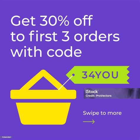 온라인 쇼핑 디지털 바우처 할인은 코드 소셜 미디어 포스트 벡터로 세 가지 주문을받습니다 고객 참여에 대한 스톡 벡터 아트 및 기타 이미지 고객 참여 공란 광고