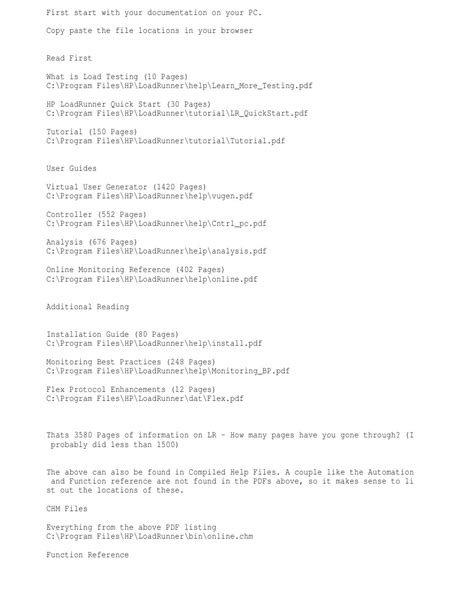 Load Runner Reading Steps Pdf Portable Document Format C Programming Language