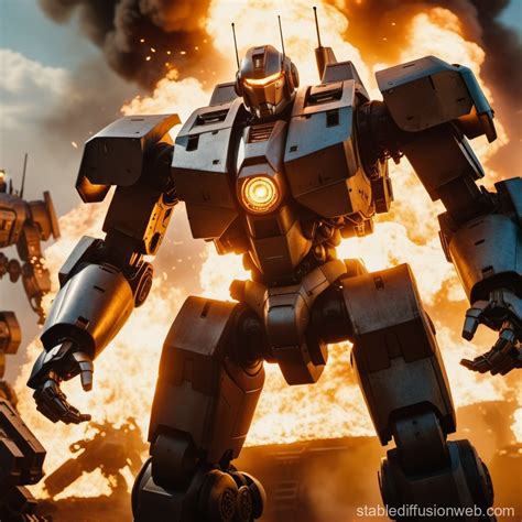 Epic Mech Battle The Inferno Showdown Stable Diffusion Online