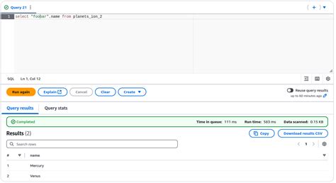 Json Cant Query Aws Athena Presto Table Because Of Dash Character In Column Name Stack Overflow