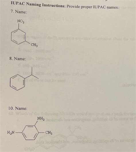 Solved IUPAC Naming Instructions Provide Proper IUPAC Chegg Com