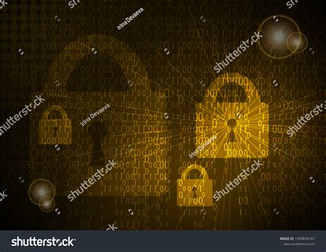 Digital Lock Guard Binary Code Sign Stock Vector Royalty Free
