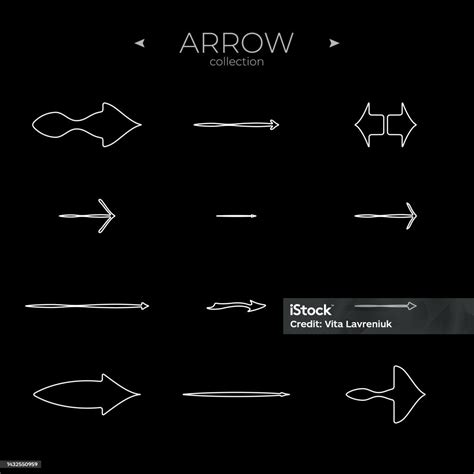 Line Arrow Icon Set Line Icons Collection Modern Vector Symbols Stock