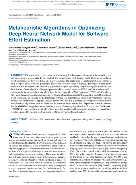Pdf Metaheuristic Algorithms In Optimizing Deep Neural Network Model