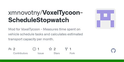 Github Xmnovotnyvoxeltycoon Schedulestopwatch Mod For Voxeltycoon