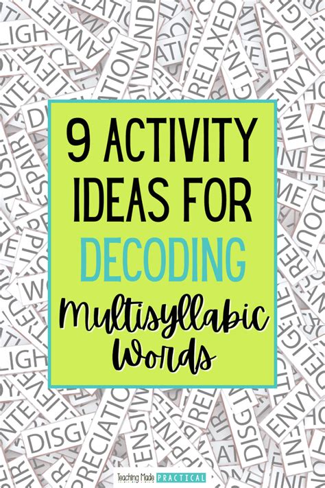9 Activities For Teaching Decoding Multisyllabic Words Teaching Made Practical