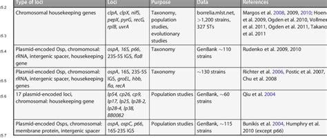 Typing Schemes For Lb Spirochetes Using Multilocus Sequence Analysis