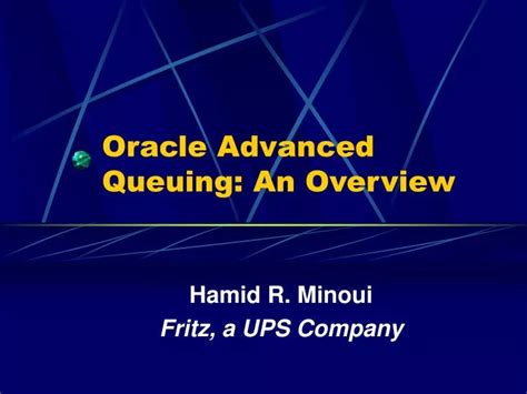 Ppt Oracle Advanced Queuing An Overview Powerpoint Presentation Free Download Id4491951