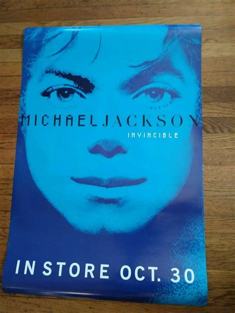 Original Michael Jackson Invincible 2001 Promotional Poster Blue 24 X