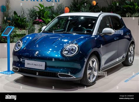 Gwm Ora Funky Cat Full Electric Compact Car Showcased At The Paris