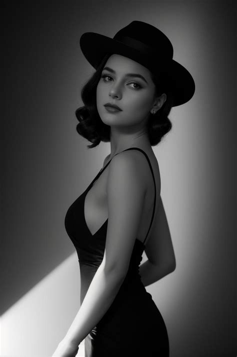 Stable Diffusion Prompt Black And White Photo Of Stylish Woman Wearing