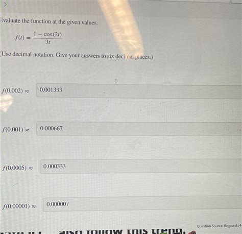 Solved Evaluate The Function At The Given Chegg