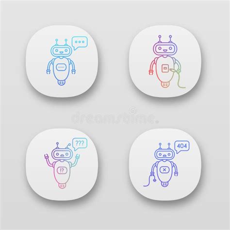 Chatbots App Icons Set Stock Vector Illustration Of Background 175561736