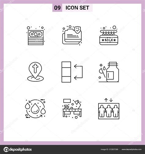 Thematic Vector Outlines Editable Symbols Table Data Sale Pin Map Stock Vector By ©flatart 372837368