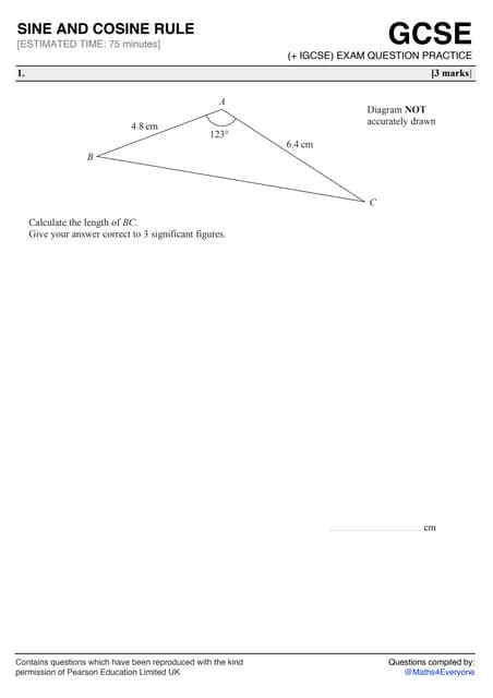 Solving Questions Sine And Cosine Rule Pdf