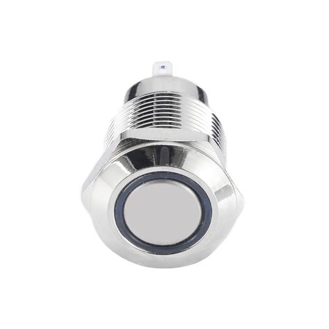 Pc Waterproof Stainless Steel Silver A V Push Button Switch Mm Portable Pin Led Light