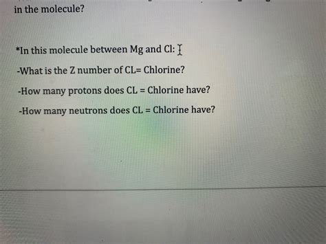 Answered What Is The Z Number Of CL Chlorine Bartleby