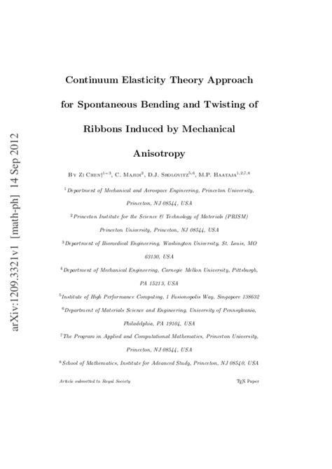 pdf continuum elasticity theory approach for spontaneous bending and