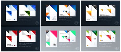 브로셔 디자인 삼각 템플릿입니다 다채로운 현대 추상 집합 브랜딩에 대 한 형태와 연례 보고서 0명에 대한 스톡 벡터 아트 및 기타 이미지 Istock