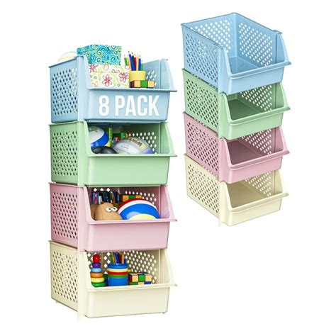 Skywin Open Front Container Set Stackable Storage Bins For Pantry