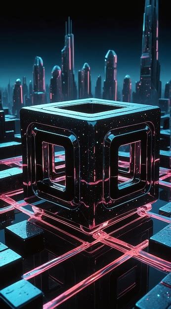Geometric Isometric Cube Pattern Premium Ai Generated Image