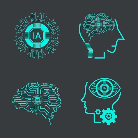 Premium Vector Four Artificial Intelligence Icons Symbols Element Uis