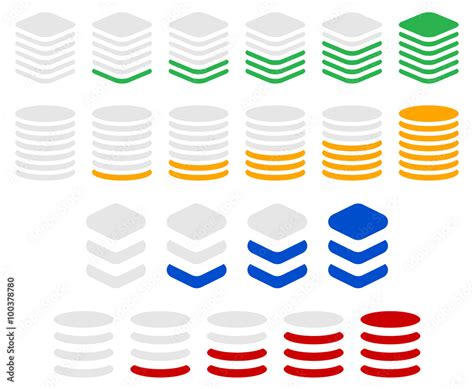 Poster Vertical Progress Level Indicator Symbols In Sequence Wall