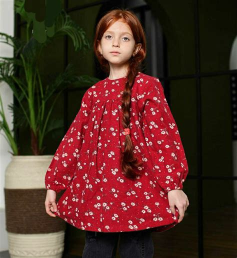 فروشگاه اینترنتی لباس بچه گانه نی نی پوش تونیک لنین بابونه