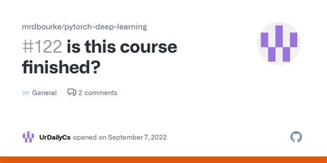 Is This Course Finished · Discussion 122 · Mrdbourkepytorch Deep Learning · Github
