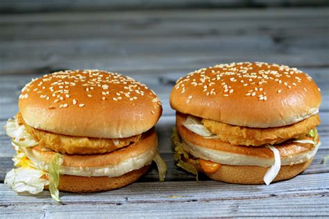 빵가루 입힌 치킨 패티 바삭한 양상추 녹는 치즈 양파 피클 구운 참깨 빵 사이에 액자를 얹은 소스의 맛있는 조합 더블 치킨 버거 샌드위치 가금류에 대한 스톡 사진 및 기타