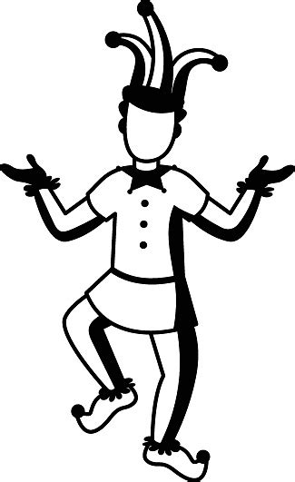 조커 댄스 벡터 아이콘 디자인 서커스 캐릭터 기호 카니발 연기자 사인 축제 극단 스톡 일러스트레이션 웃음 광대 개념 위험 요소에