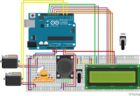 LCD Joystick Servo ile Arduino Uygulaması Lezzetli Robot Tarifleri