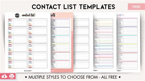 FREE Editable Contact List Template Editable PDF Word 54 OFF