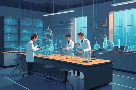 Premium AI Image Illustrate A Physics Lab With Babes Experimenting On The Principles Of