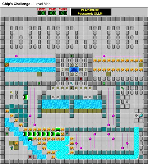 Chips Challenge Level 90 Solution Map For Pc By Alaskanpie Gamefaqs