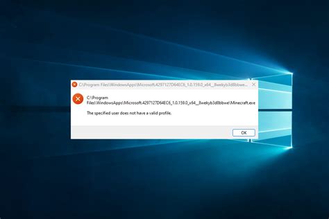 fix the specified user does not have a valid profile error